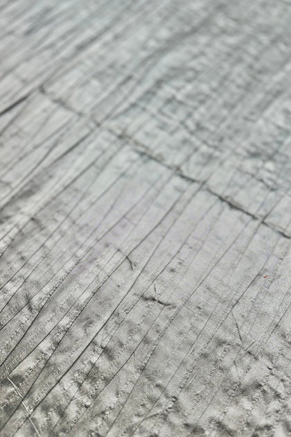 Silver Embroidered Dupioni Silk