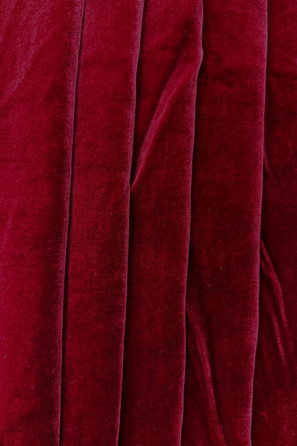 Ruby Red Silk Rayon Velvet Fabric