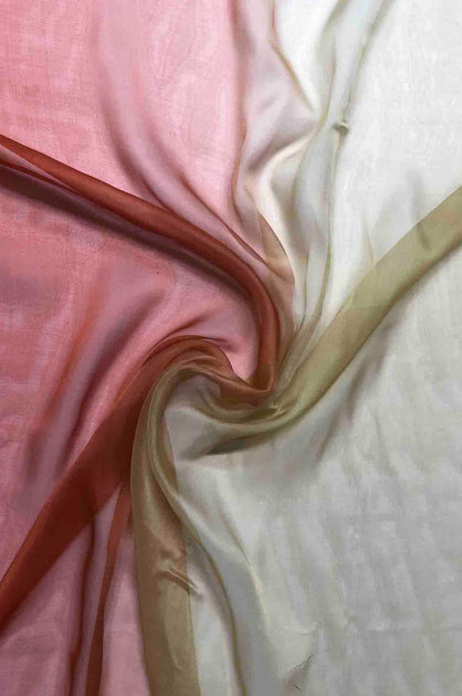 Ginger/Light Gold Ombre Silk Chiffon 2D-1018 Fabric By The Yard