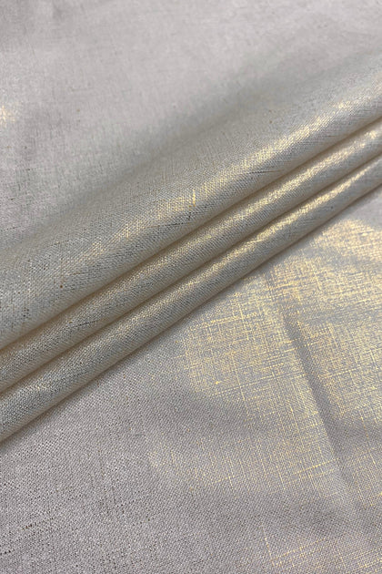 Gold Ivory Metallic Linen