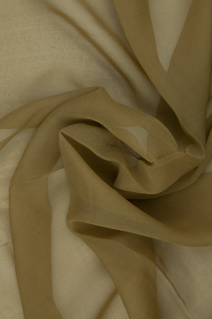 Ermine Brown Silk Chiffon Fabric By The Yard