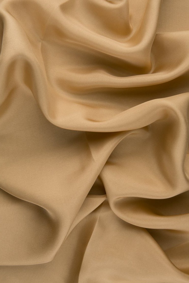 Almond Buff Habotai Silk Fabric By The Yard