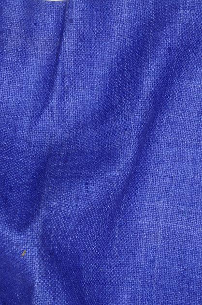 Azure Blue Silk Linen (Matka) Fabric By The Yard