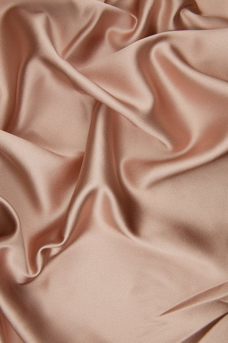Mahogany Rose Silk Crepe Back Satin Fabric By The Yard