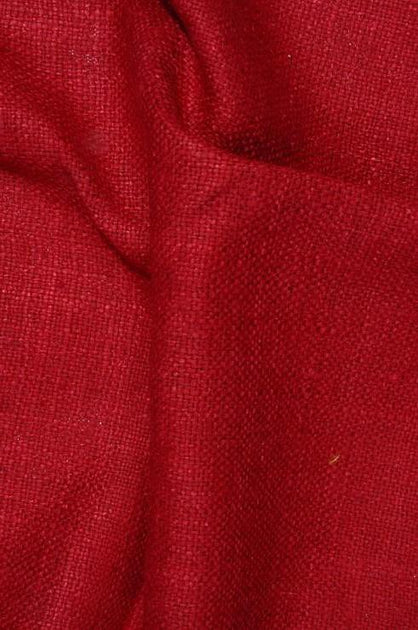 Dark Red Silk Linen (Matka) Fabric By The Yard
