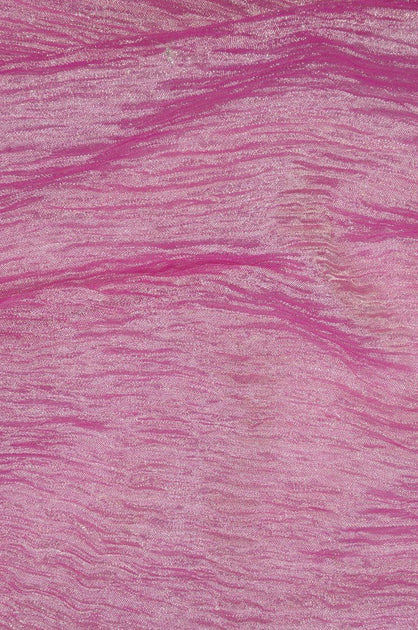 Fuchsia Silver Metallic Crushed Organza Fabric By The Yard