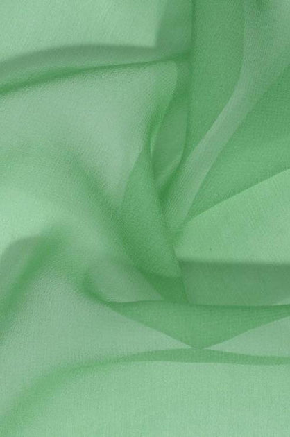 Pool Green Silk Georgette Fabric By The Yard