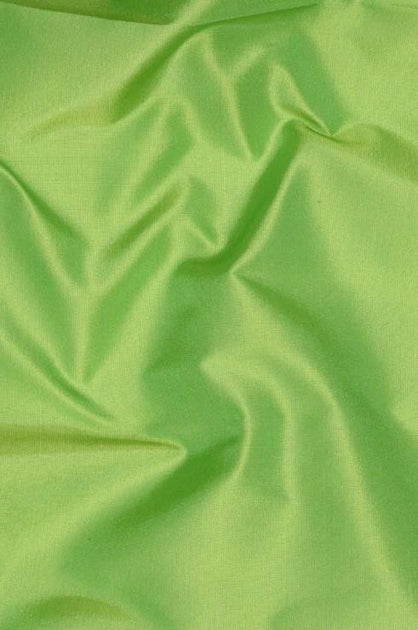 Green-Yellow Taffeta Silk Fabric By The Yard