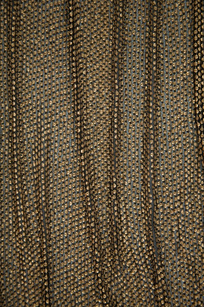Matte Gold Sequins & Beads on Chiffon Fabric