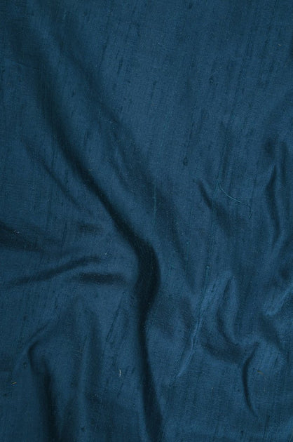 Lyons Blue Dupioni Silk Fabric By The Yard