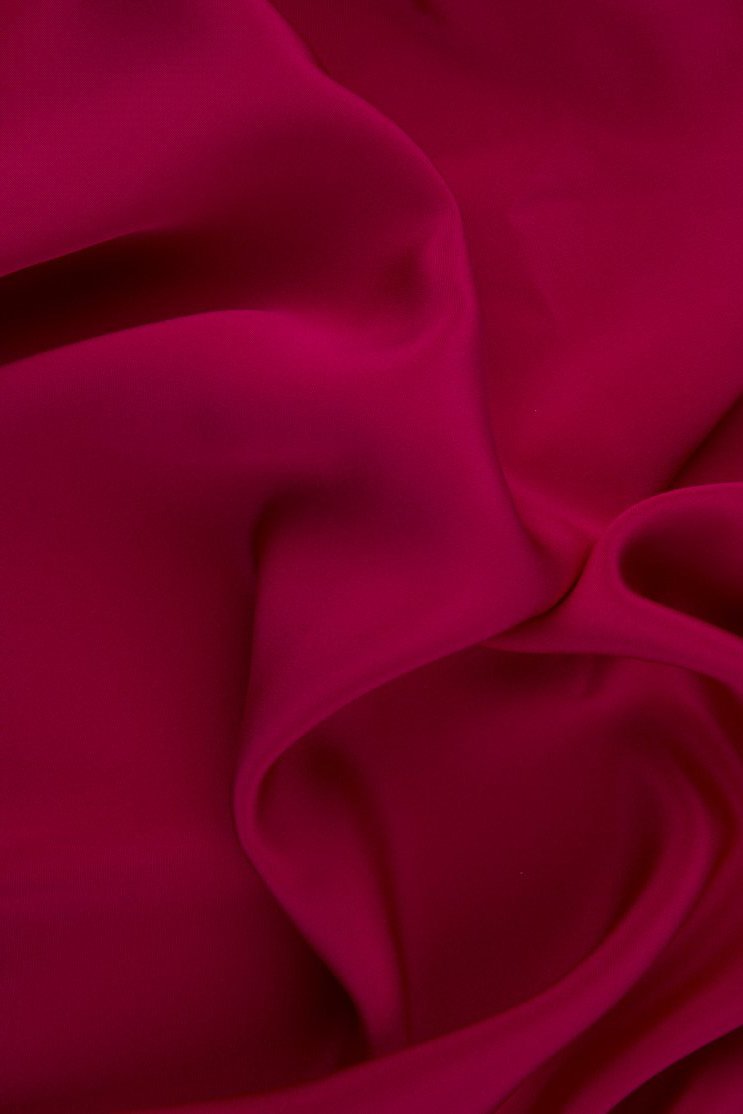 Raspberry Silk 4-Ply Crepe Fabric By The Yard