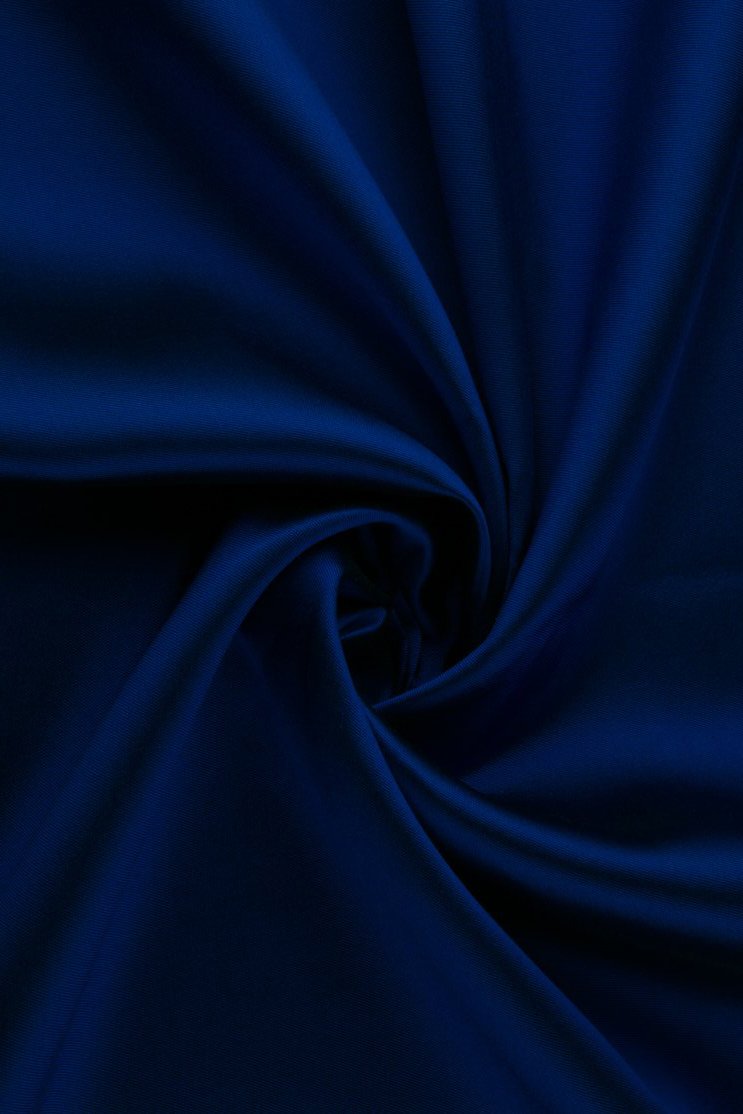 Royal Blue Silk Wool Fabric By The Yard