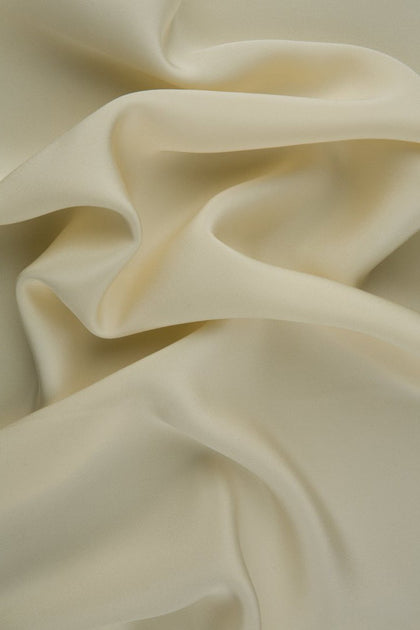 Royal Cream Silk 4-Ply Crepe Fabric By The Yard