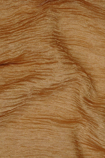 Rust Gold Metallic Crushed Organza Fabric By The Yard