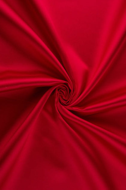 True Red Silk Wool Fabric By The Yard