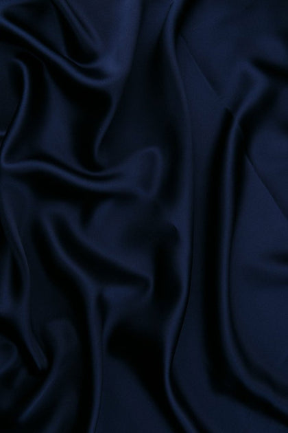 Twilight Blue Charmeuse Silk Fabric By The Yard